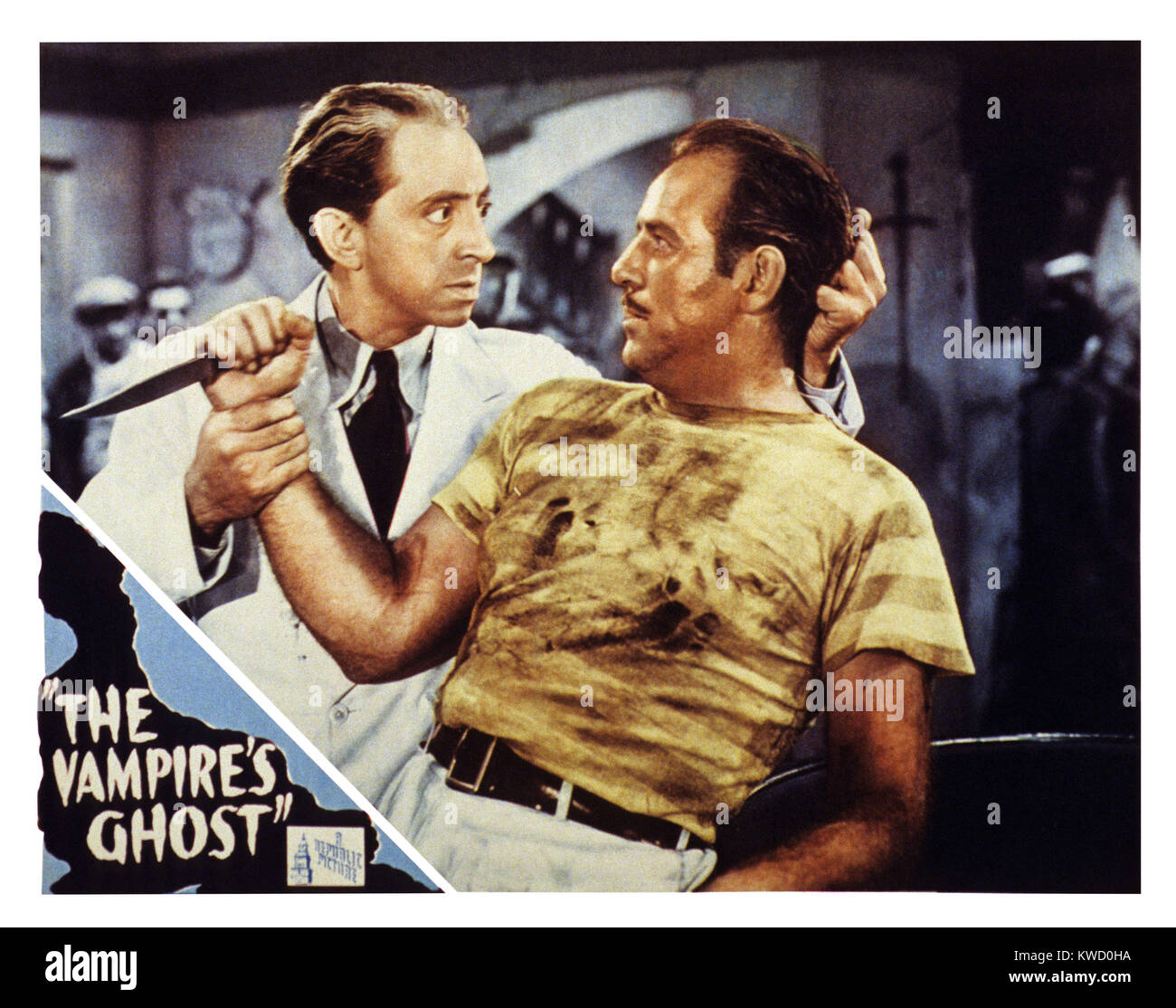 THE VAMPIRE'S GHOST, US lobbycard, from left: John Abbott, Roy Barcroft ...