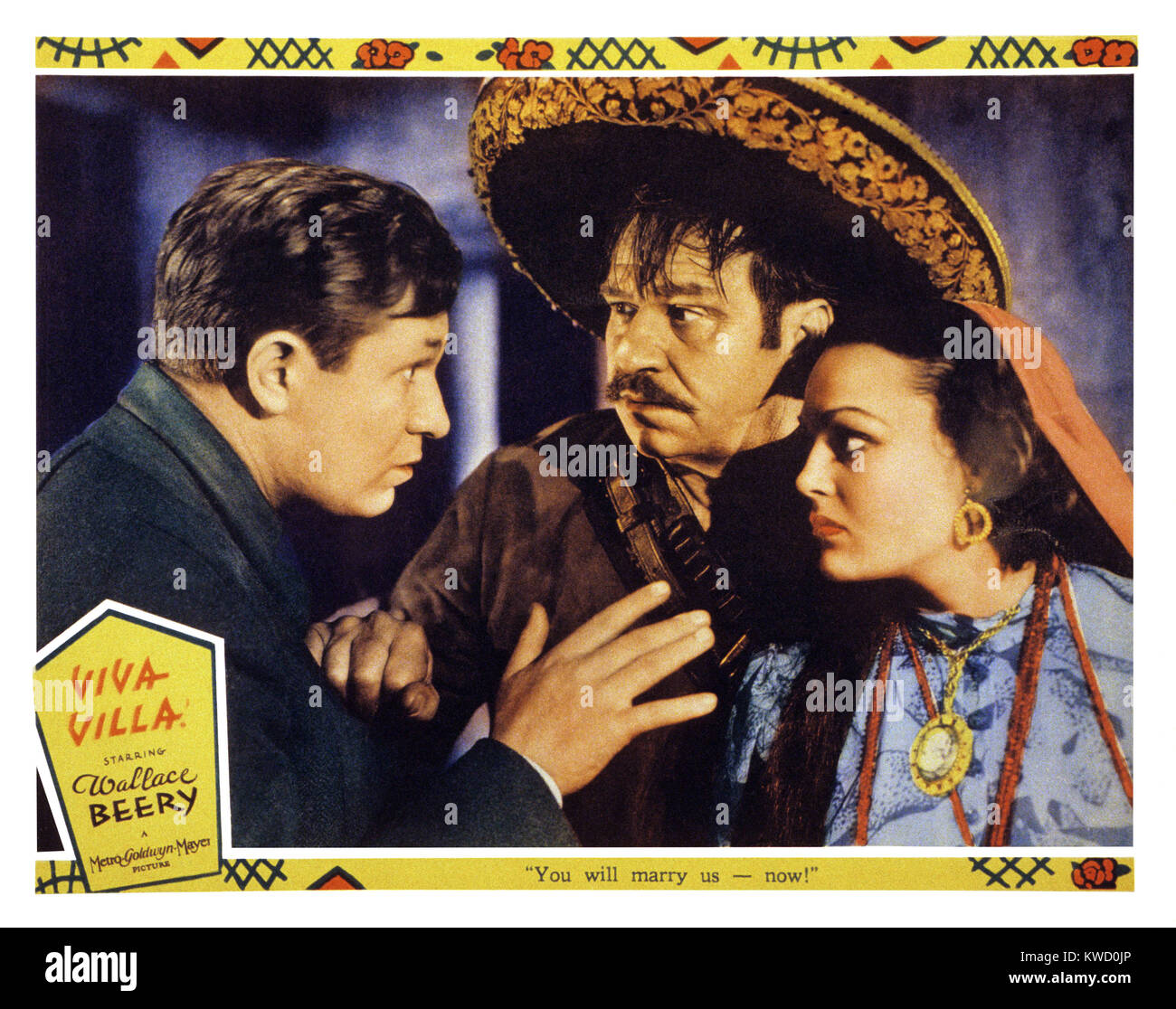 VIVA VILLA!, US lobbycard, from left: Stuart Erwin, Wallace Beery ...