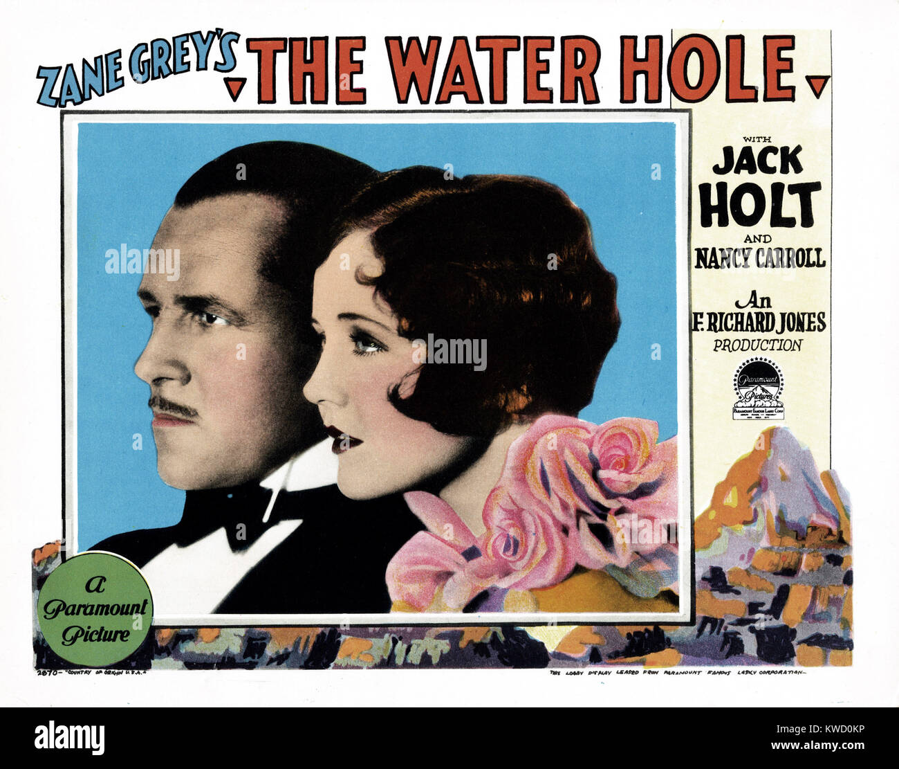 THE WATER HOLE, from left, Jack Holt, Nancy Carroll, 1928 Stock Photo ...