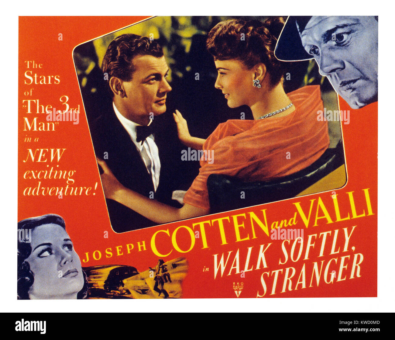 WALK SOFTLY, STRANGER, US lobbycard, from left: Joseph cotten, Alida ...