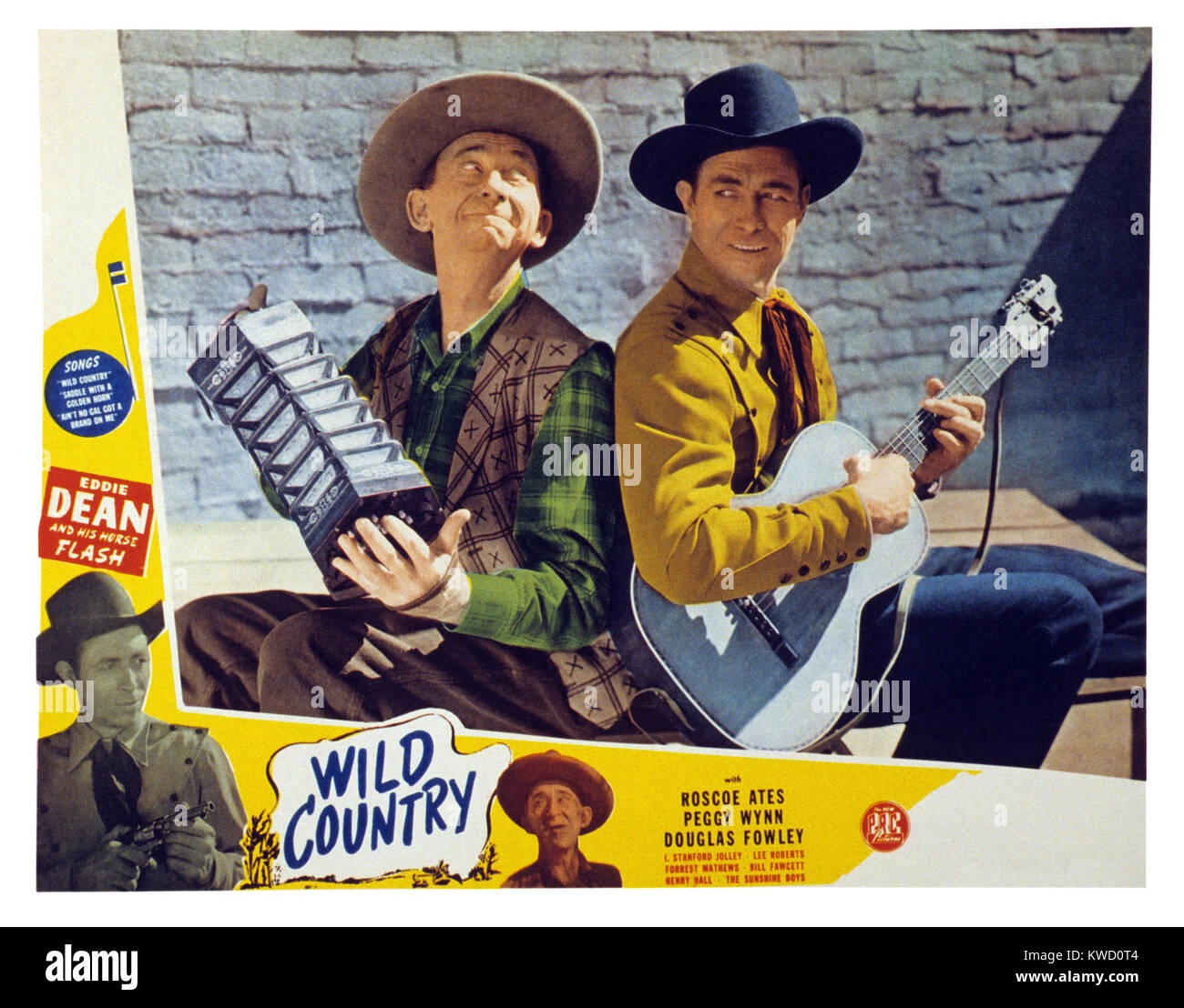 WILD COUNTRY, US lobbycard, from left: Roscoe Ates, Eddie Dean, 1947 ...