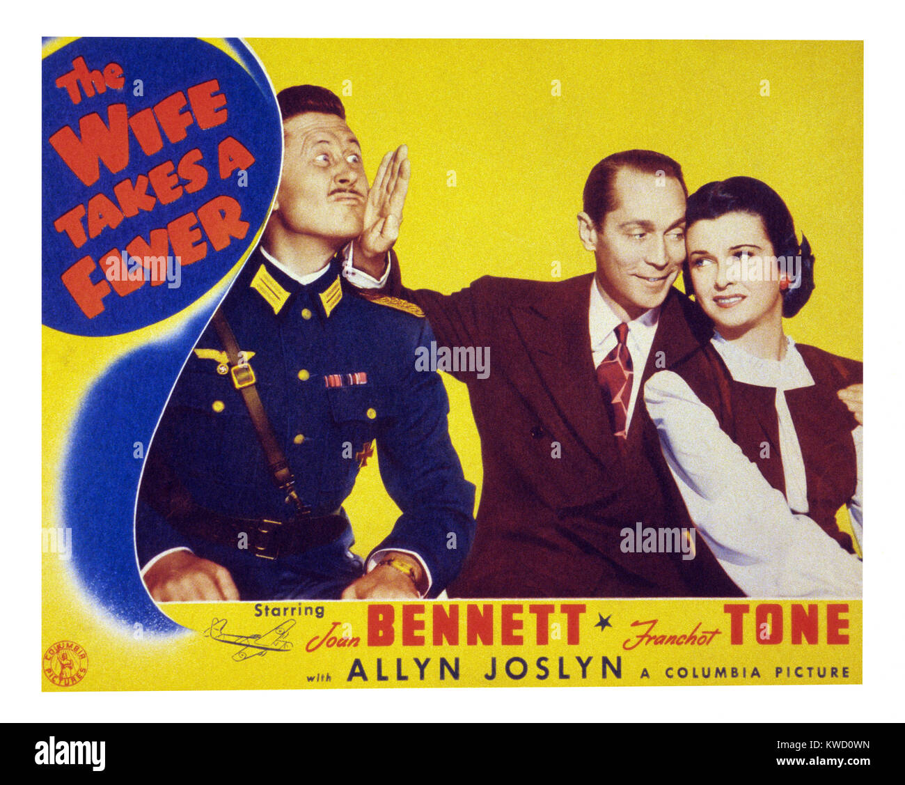 THE WIFE TAKES A FLYER, US lobbycard, from left: Allyn Joslyn, Franchot ...