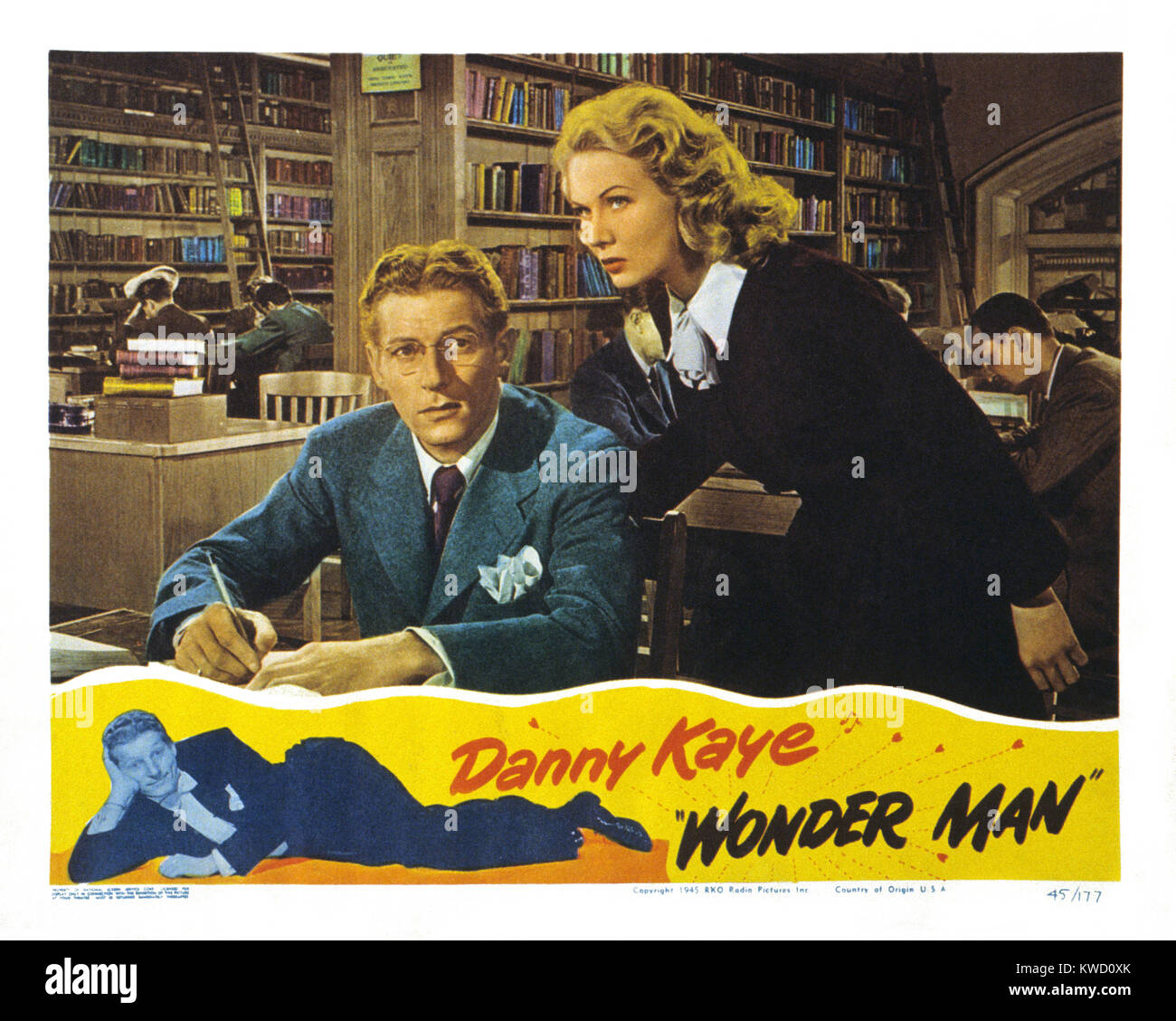 WONDER MAN, US lobbycard, from left: Danny Kaye, Virginia Mayo, 1945 ...