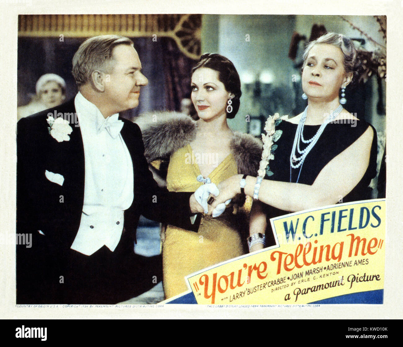 YOU'RE TELLING ME!, US lobbycard, from left: W.C. Fields, Adrienne Ames, Louise Carter, 1934 ...