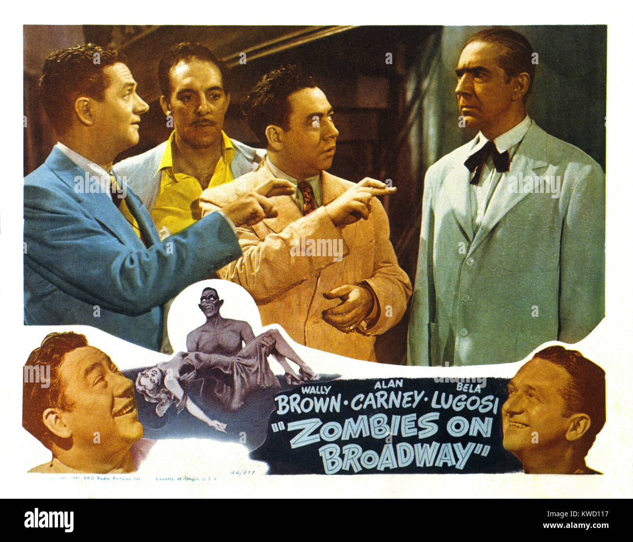 ZOMBIES ON BROADWAY, US lobbycard, from left: Wally Brown, Joseph ...