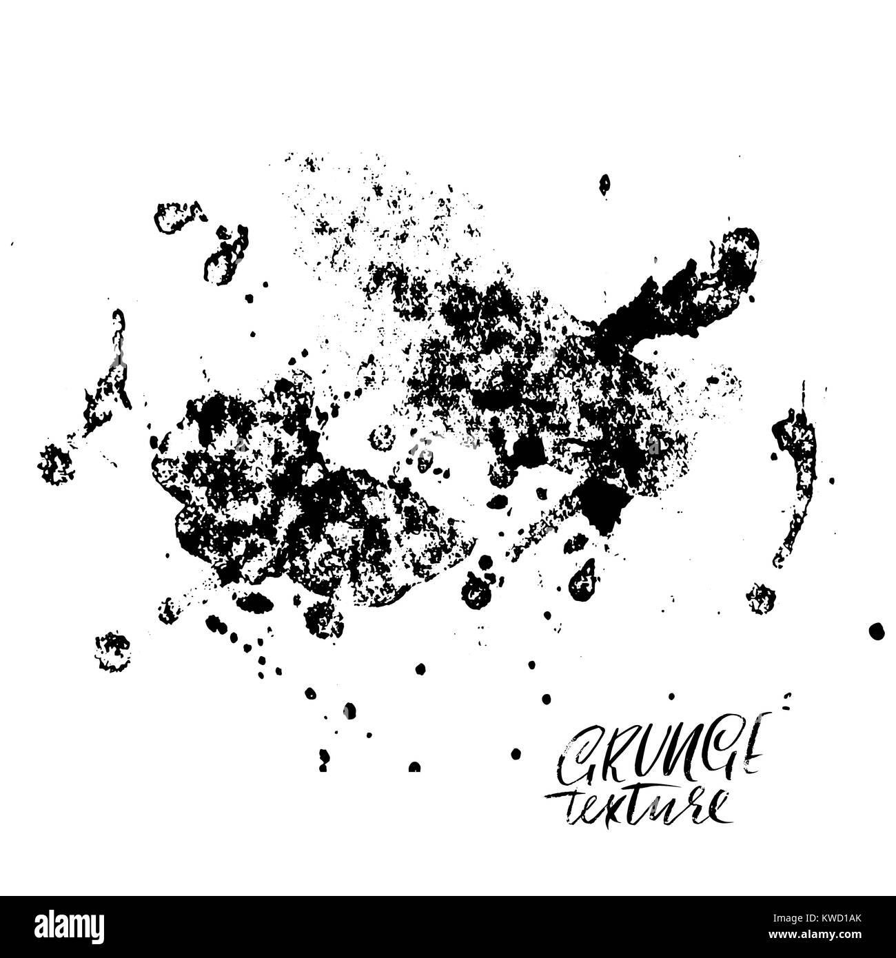 Ink vector brush drops. Vector illustration. Grunge hand drawn ...