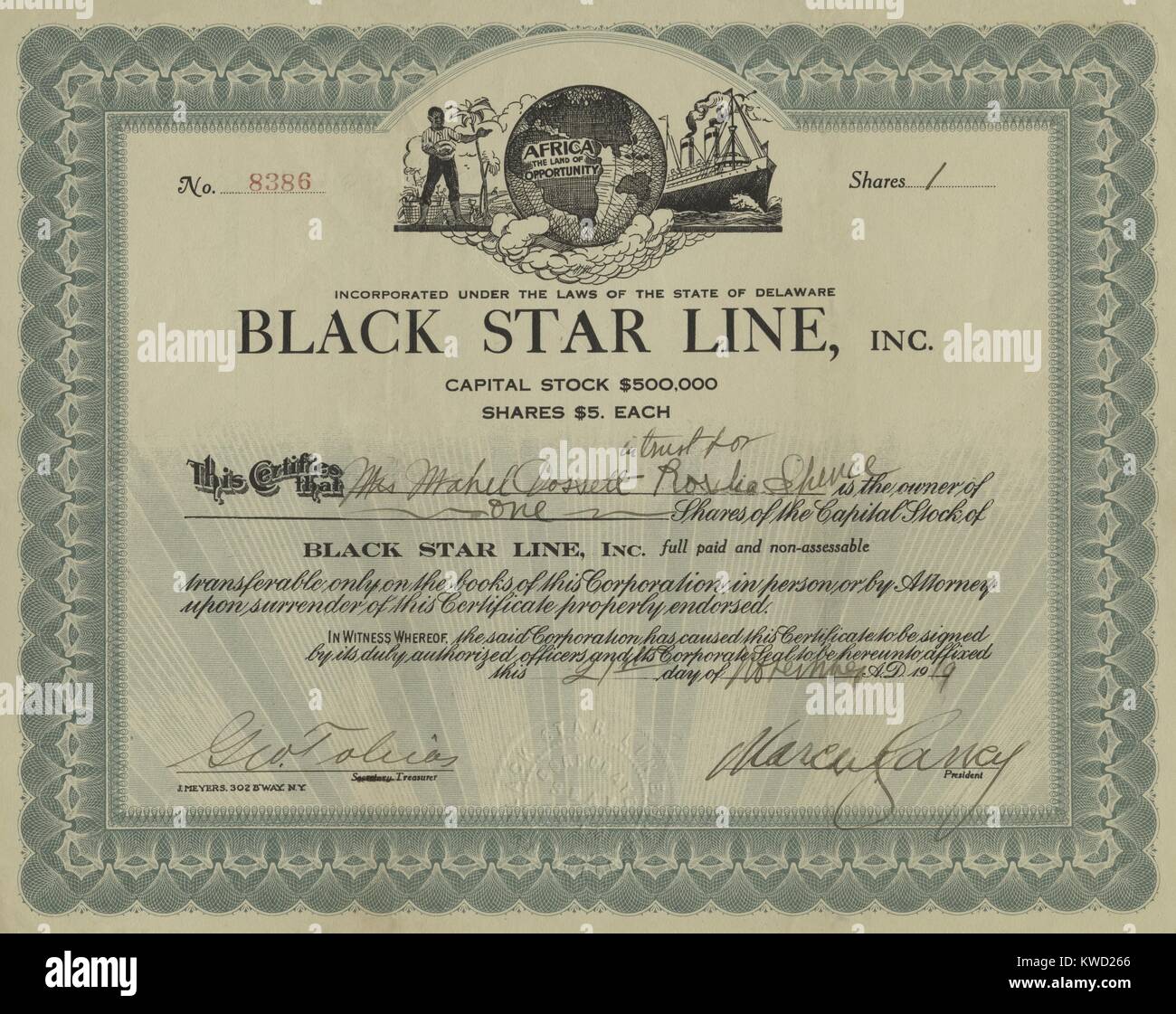 Black star line marcus garvey hi-res stock photography and images - Alamy