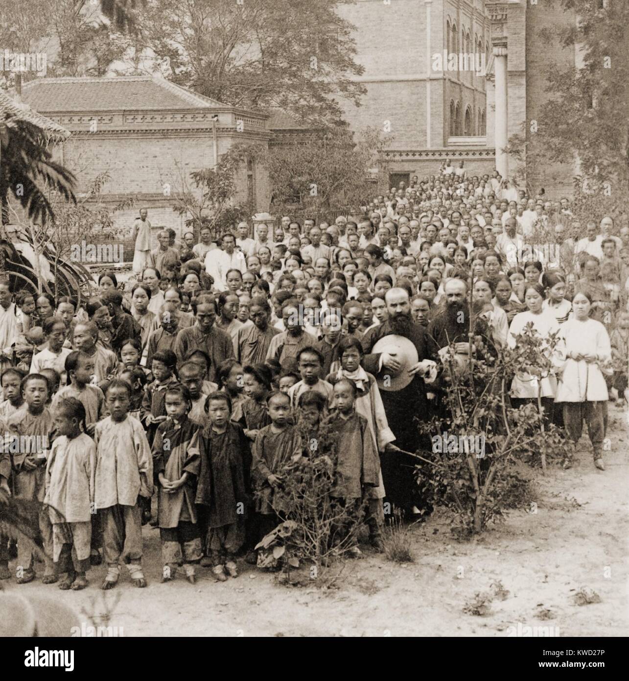 Chinese Christian refugees gathered by Father Quilloux in the Apostolic ...