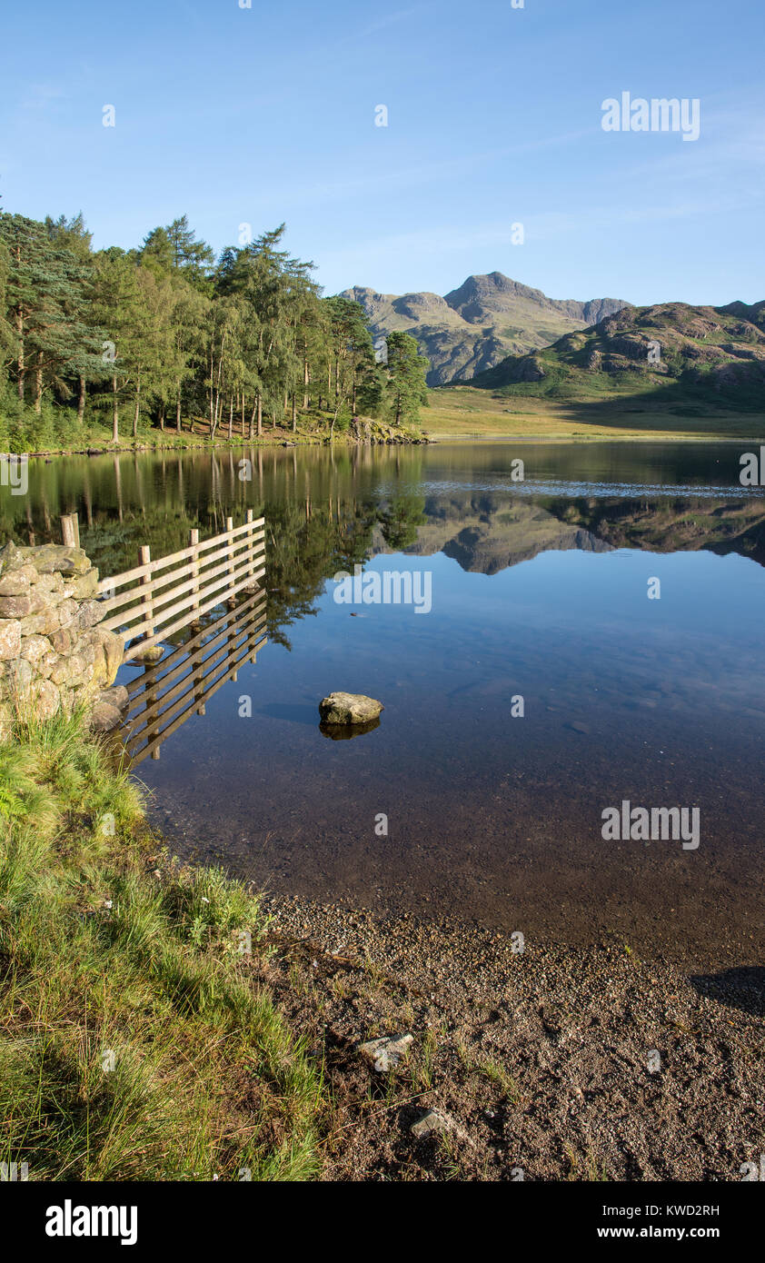 Blea Tarn and Langdale Pikes Cumbria English Lake District England on ...