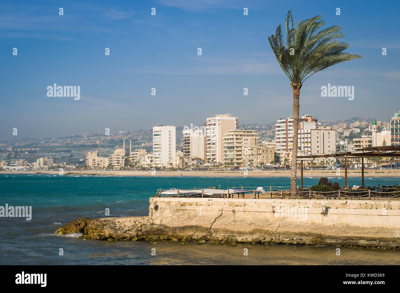 View Sidon City Sea, Lebanon Stock Photo - Alamy