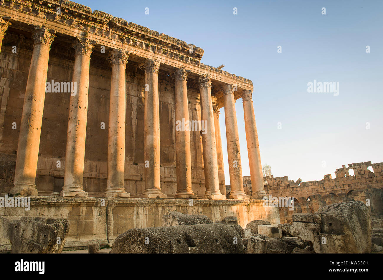 Temple of baco. Ruins of Baalbek. Ancient city of Phenicia located in ...