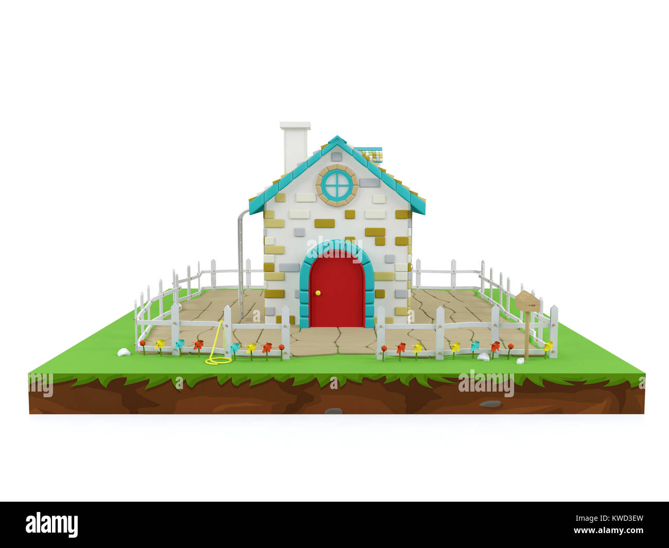 Landscape building garden in Cut Out Stock Images & Pictures - Alamy