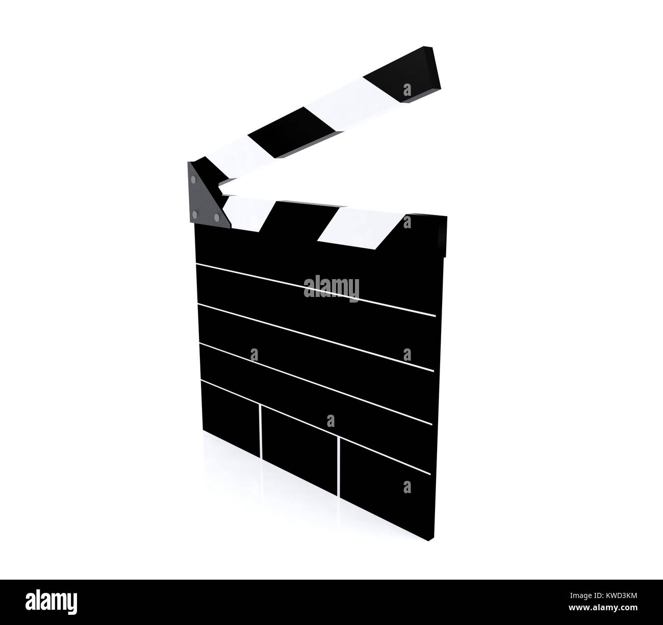 Blank movie production clapper board with copy space, 3D rendering ...