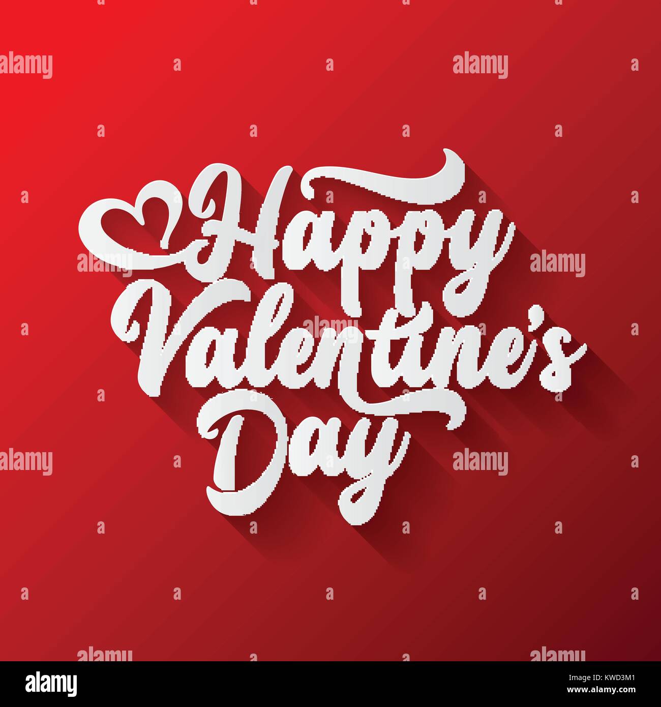 Valentines Day Lettering. Handwritten Romantic Greeting Card with Text ...