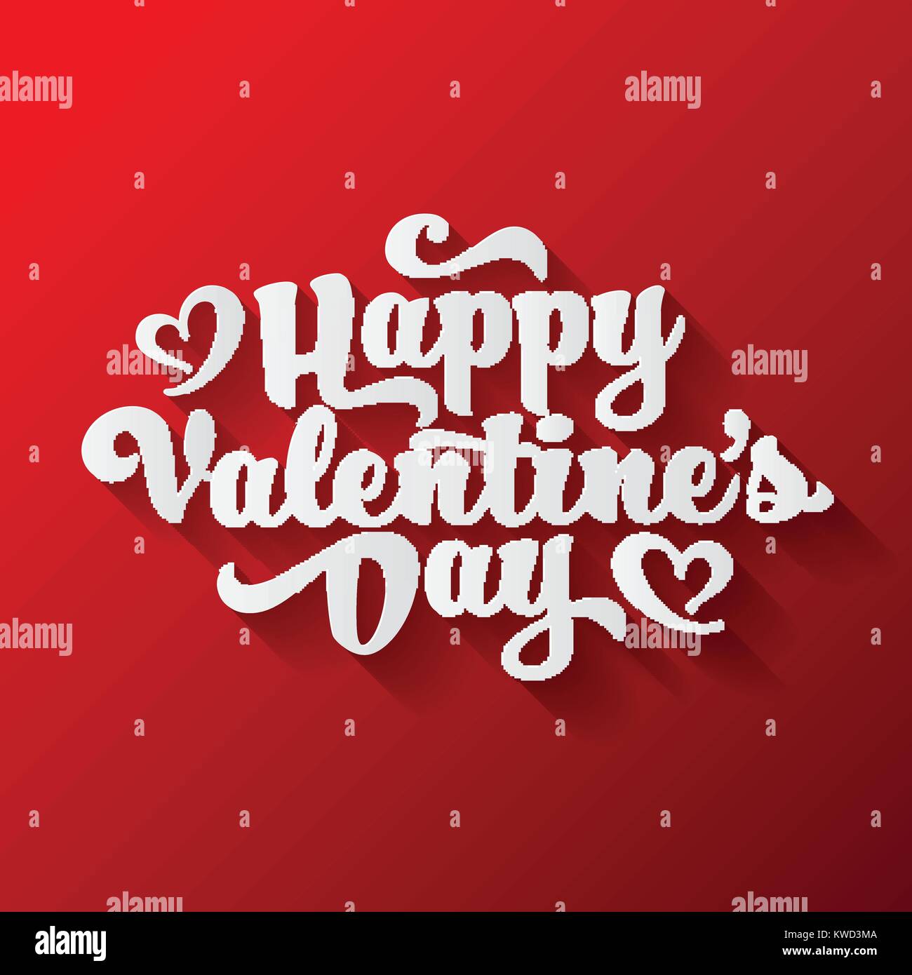 Valentines Day Lettering. Handwritten Romantic Greeting Card with Text ...