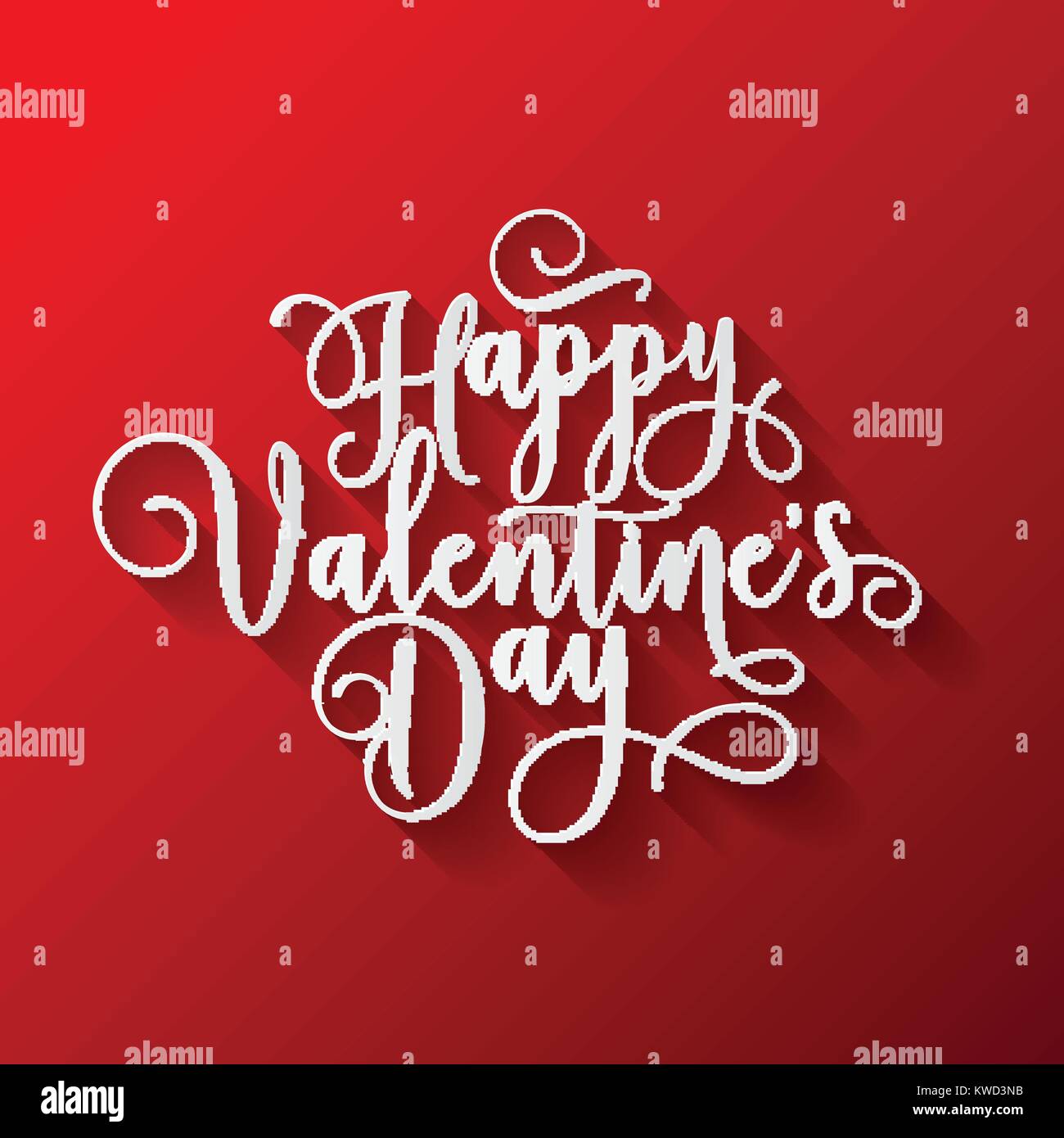 Valentines Day Lettering. Handwritten Romantic Greeting Card with Text ...