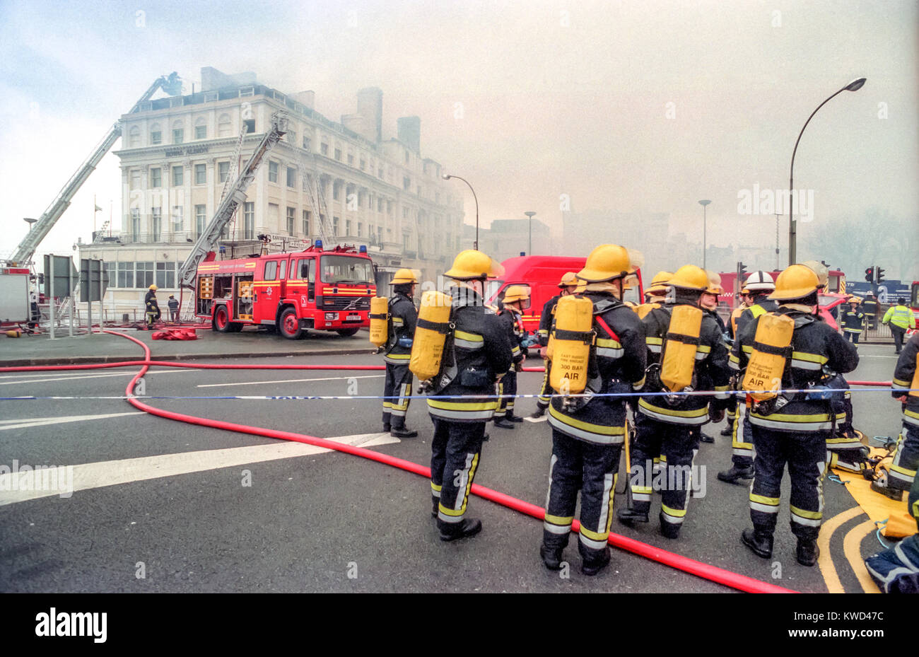 Brighton's Royal Albion Hotel suffering from heavy fire damage Stock ...