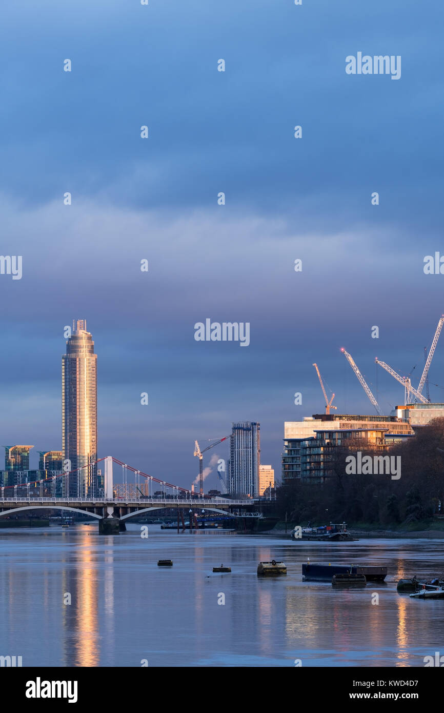 View the St George Tower from Battersea, London Stock Photo - Alamy