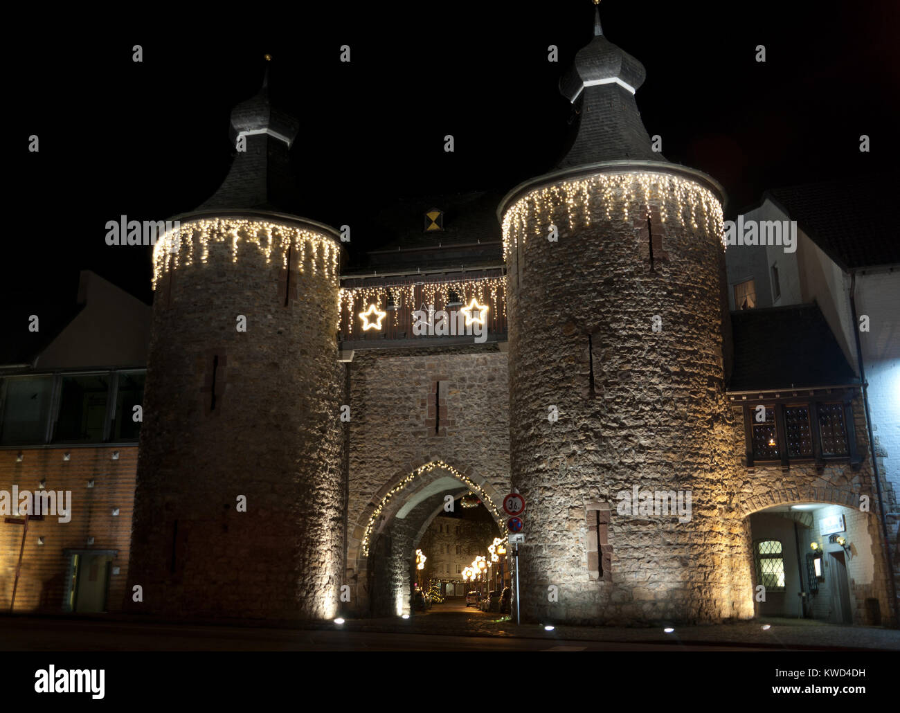 Hexenturm in Julich at Christmas, Germany Stock Photo - Alamy
