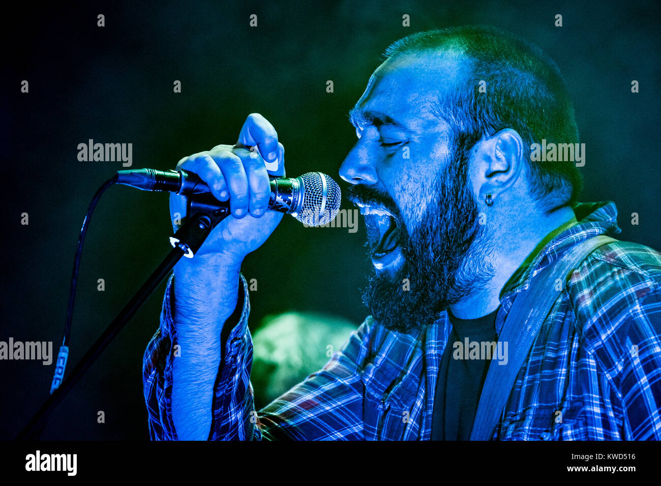 The Greek metal and rock band Poem performs a live concert at ...