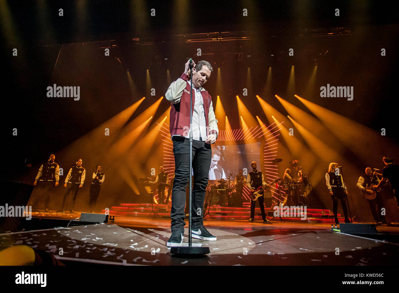 The Danish singer, songwriter and pop star Rasmus Seebach performs a ...
