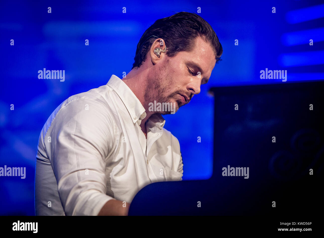 The Danish singer, songwriter and pop star Rasmus Seebach performs a ...
