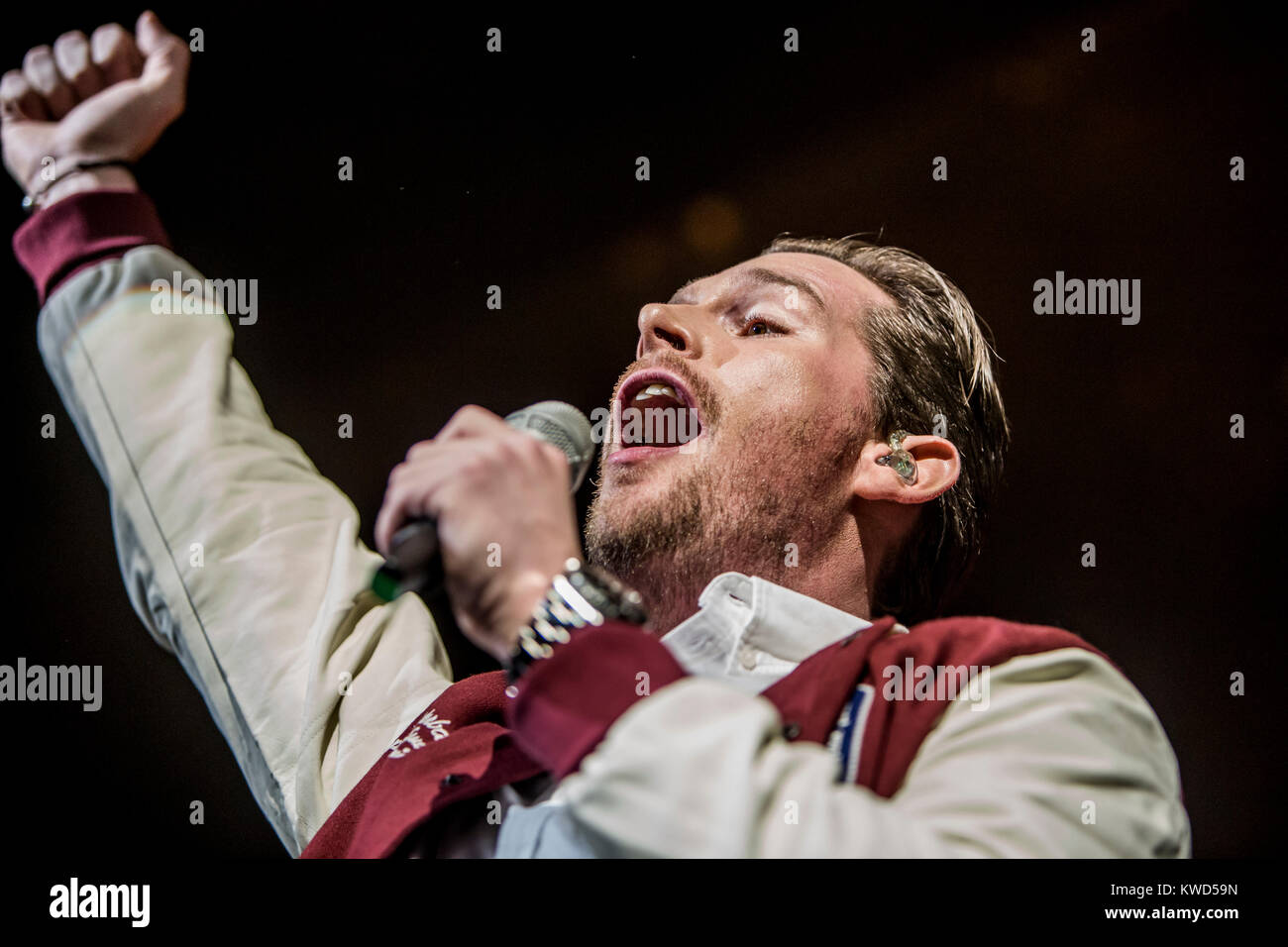 The Danish singer, songwriter and pop star Rasmus Seebach performs a ...