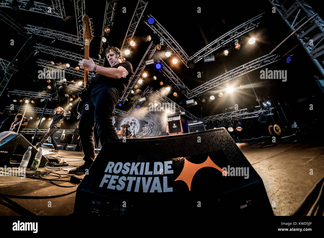 The Danish sludge metal band Rising performs a live concert at the ...