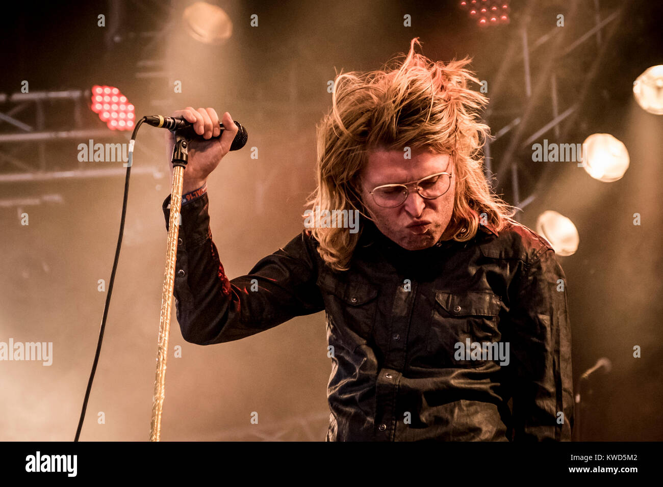 The Danish sludge metal band Rising performs a live concert at the ...