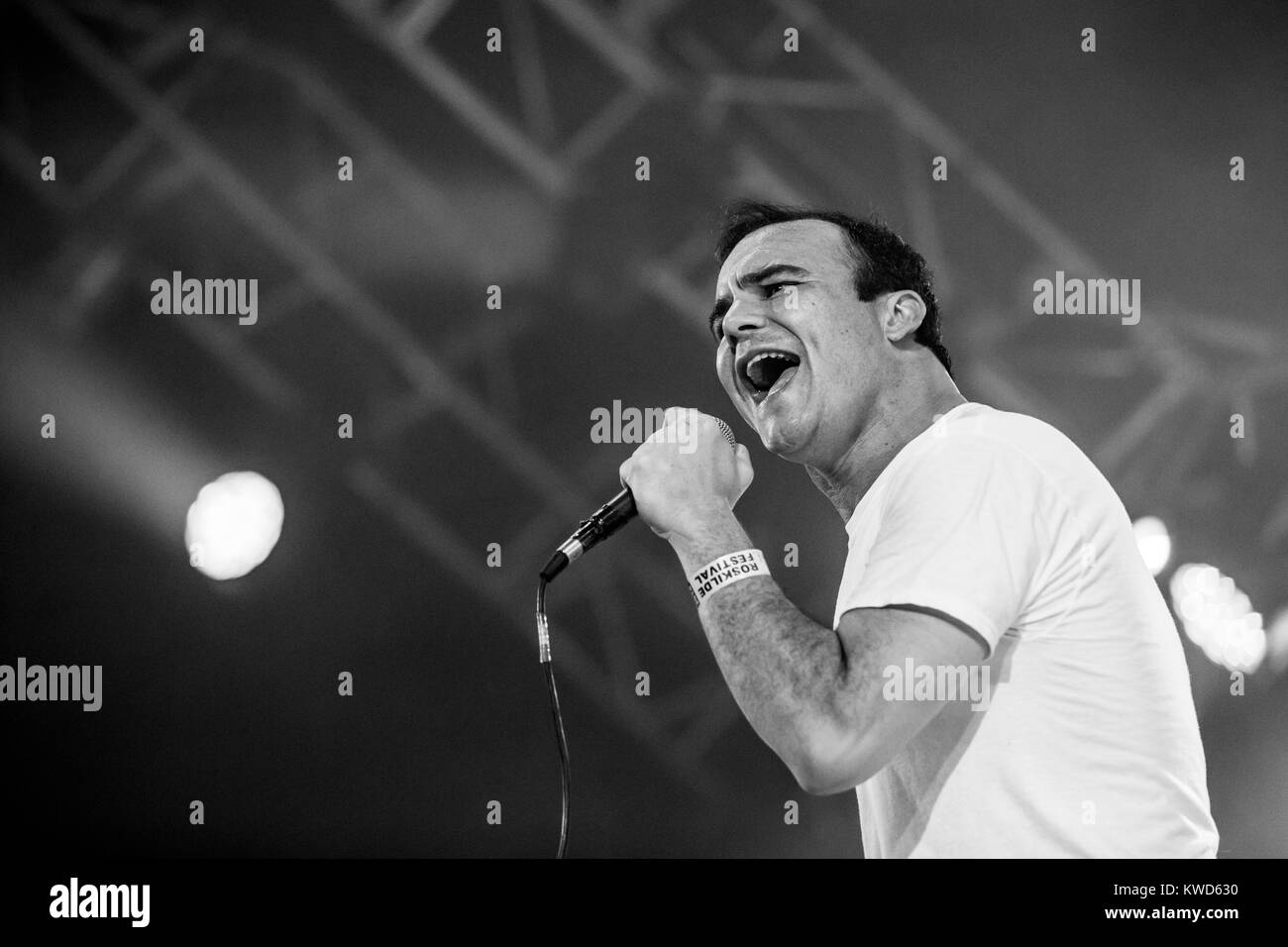 The American synthpop band Future Islands performs a live concert at ...