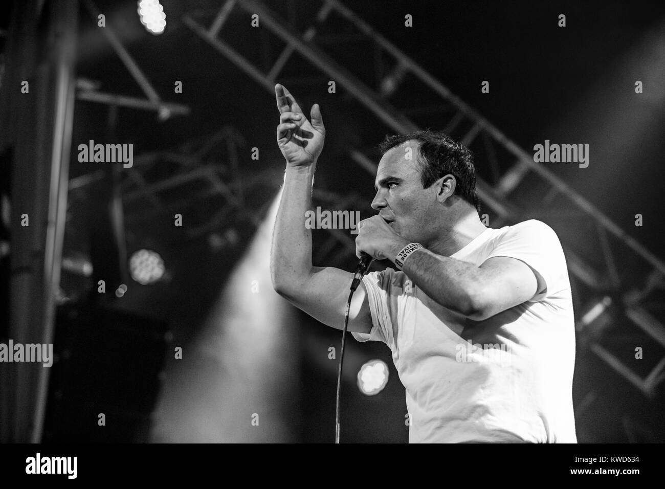 The American synthpop band Future Islands performs a live concert at ...