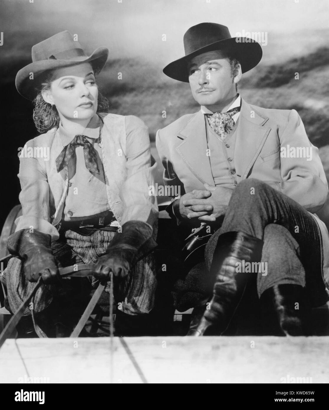 SILVER RIVER, from left: Ann Sheridan, Errol Flynn, 1948 Stock Photo ...