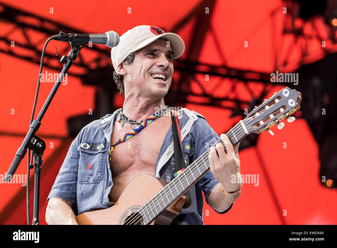 The French-Spanish singer and musician Manu Chao performs a live ...
