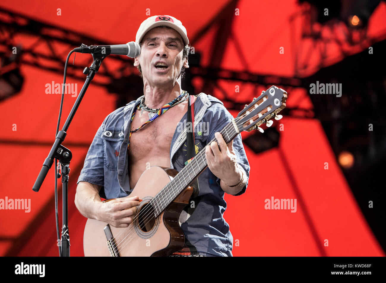 The French-Spanish singer and musician Manu Chao performs a live ...
