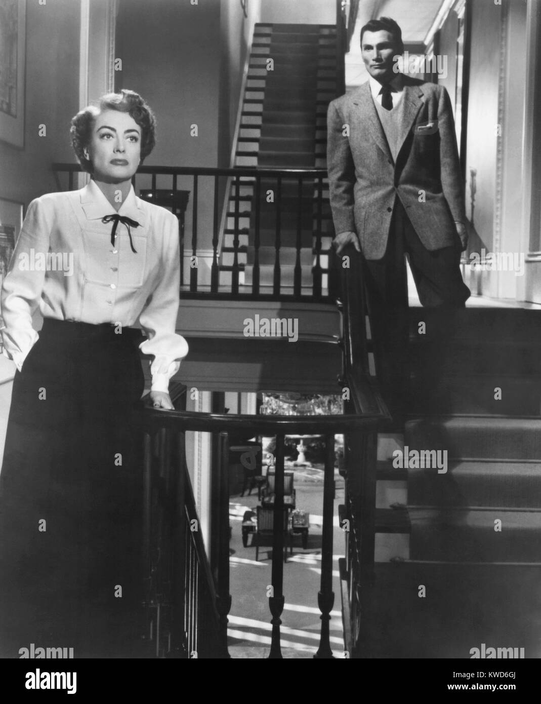 SUDDEN FEAR, from left: Joan Crawford, Jack Palance, 1952 Stock Photo ...