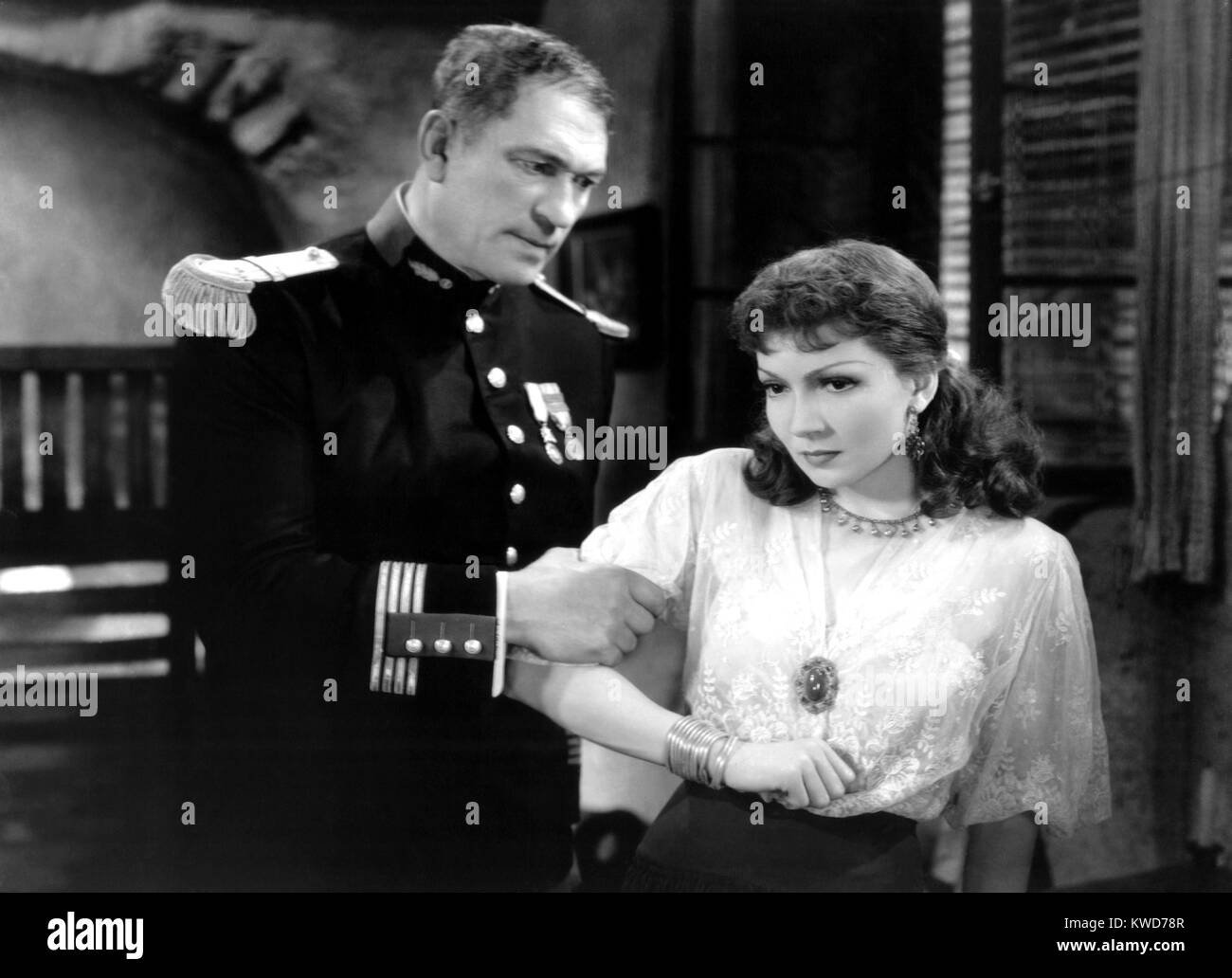 UNDER TWO FLAGS, from left, Victor McLaglen, Claudette Colbert, 1936 ...