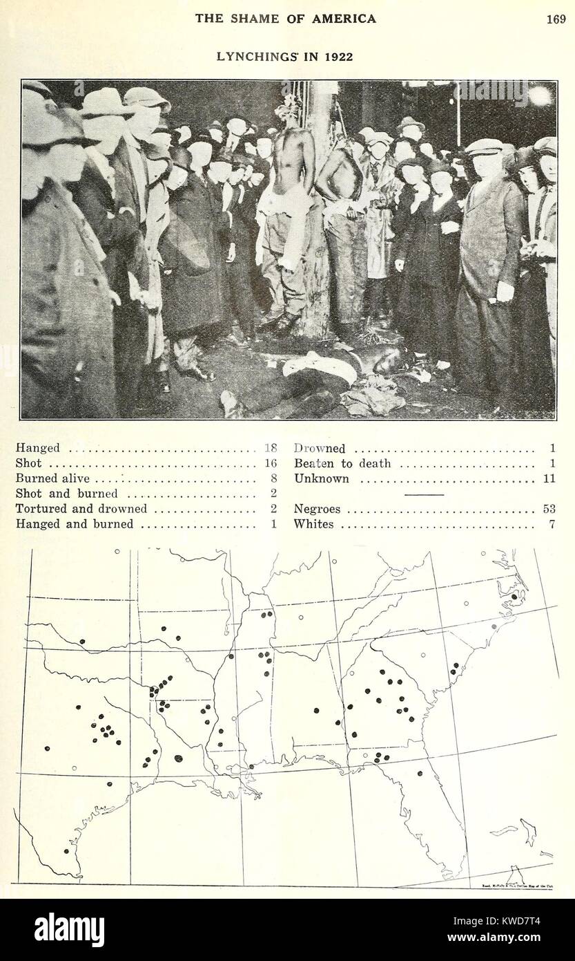 Shame of America. Lynching in 1922. Page from CRISIS magazine edited by ...