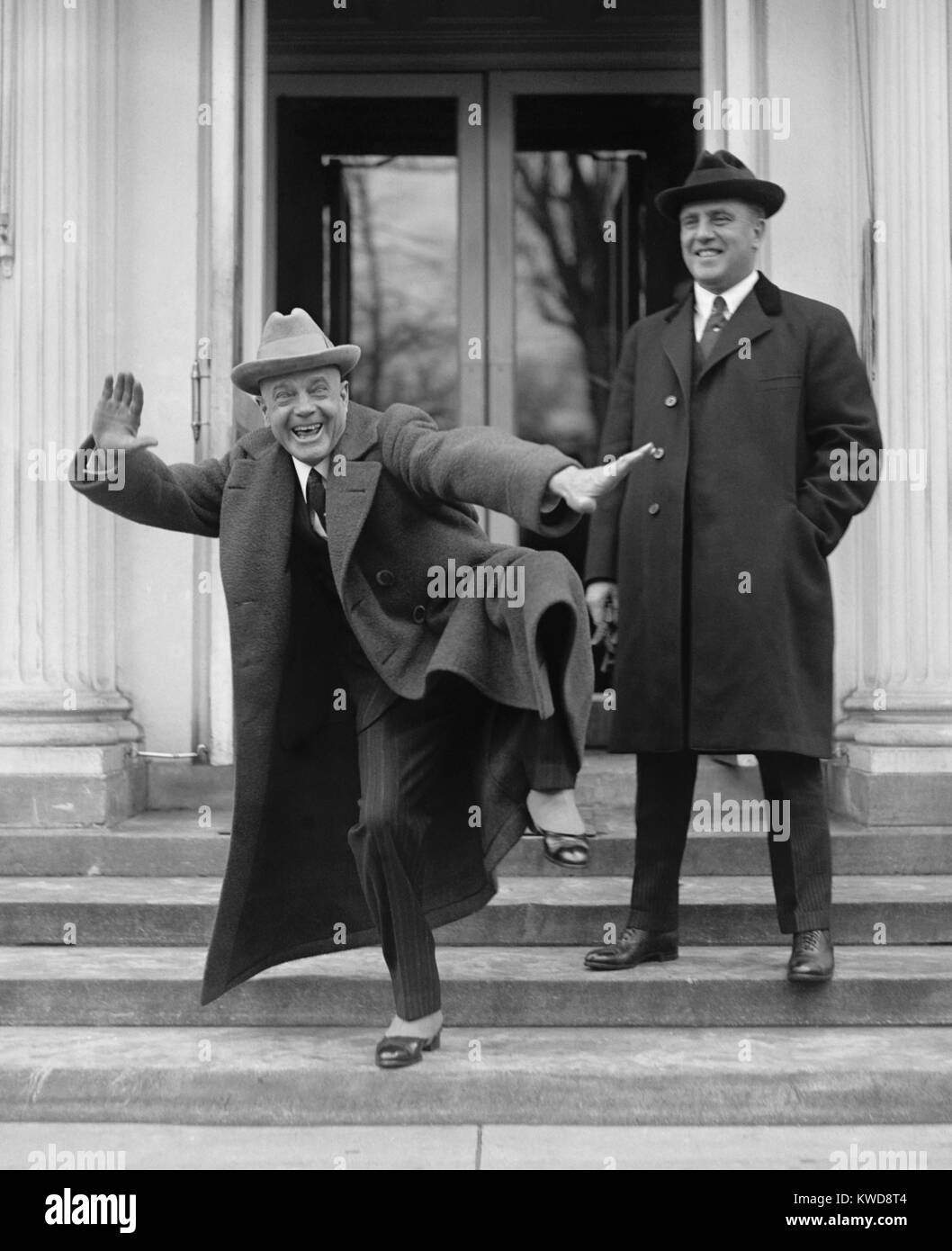 Billy Sunday strikes a gyrating pose for a news photographer at the ...