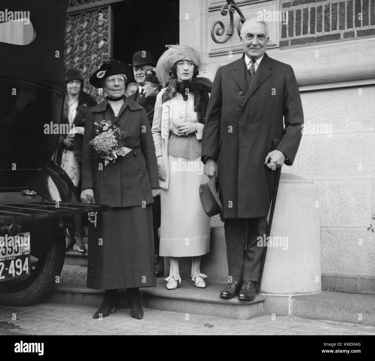 President-elect Warren Harding with his wife, Florence (left), and ...