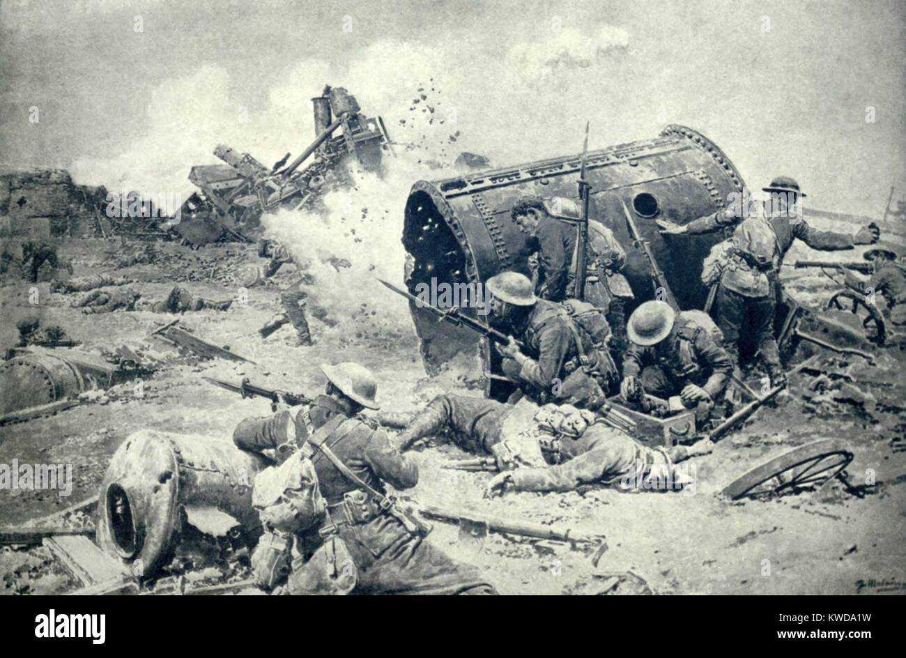 World War 1. Somme Offensive. Canadian soldiers fighting at ...