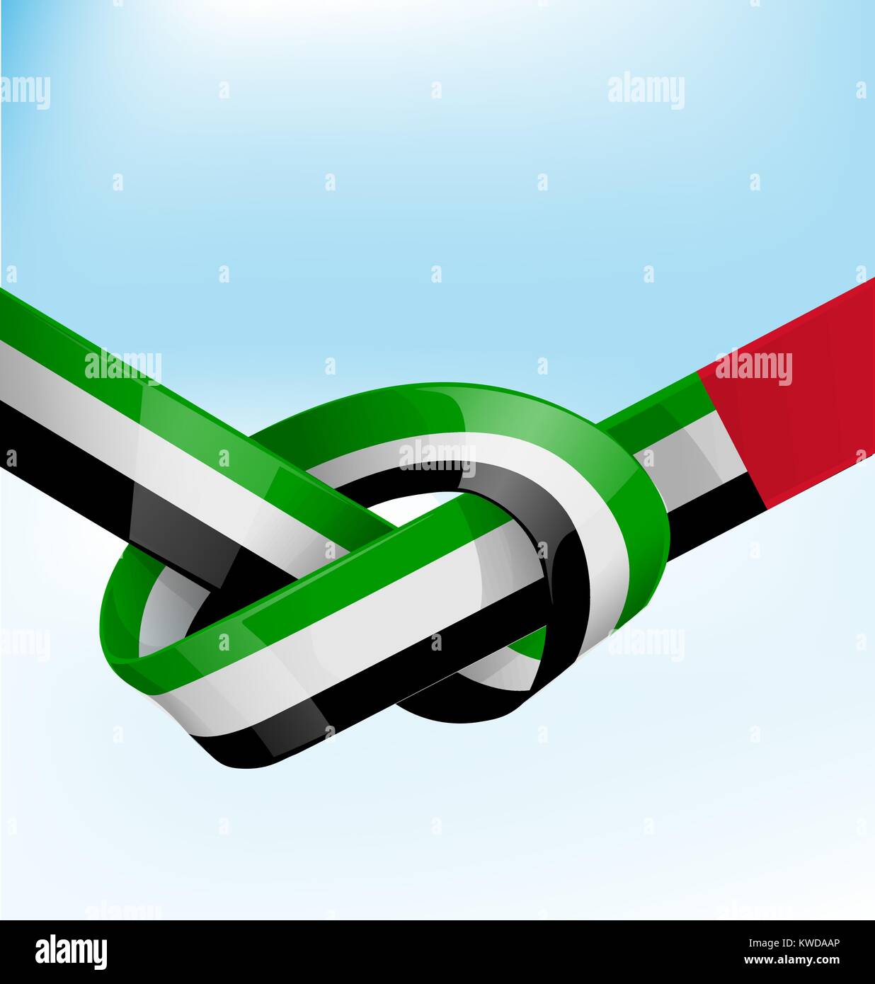 united arab emirates ribbon flag on bue sky background Stock Vector ...