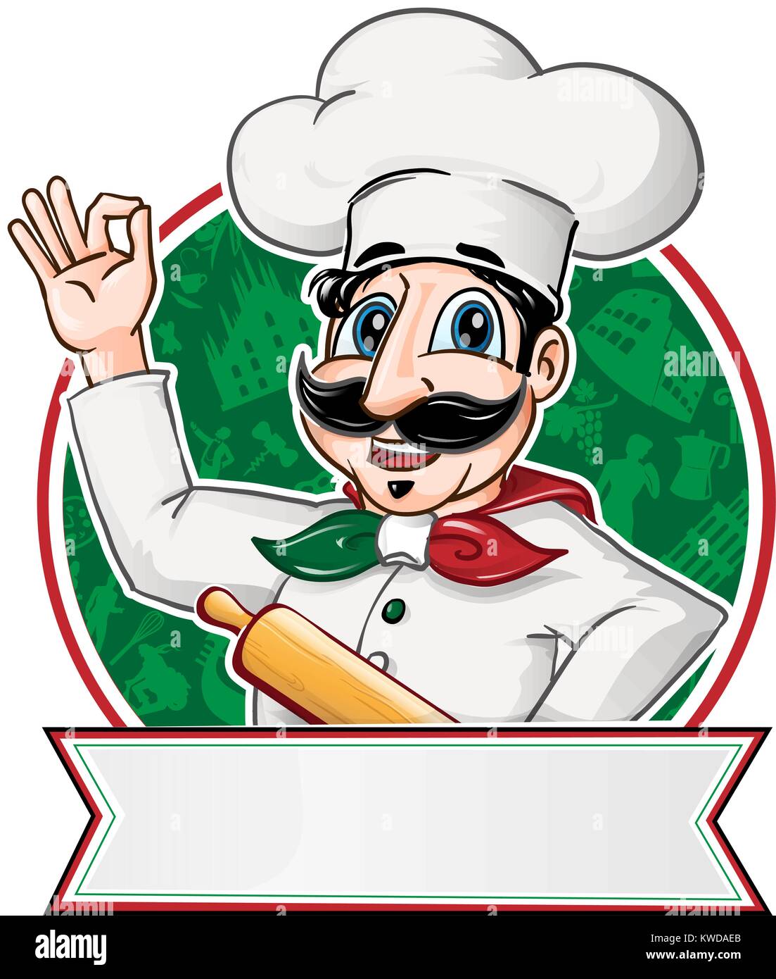 Cute Cartoon Italian Chef