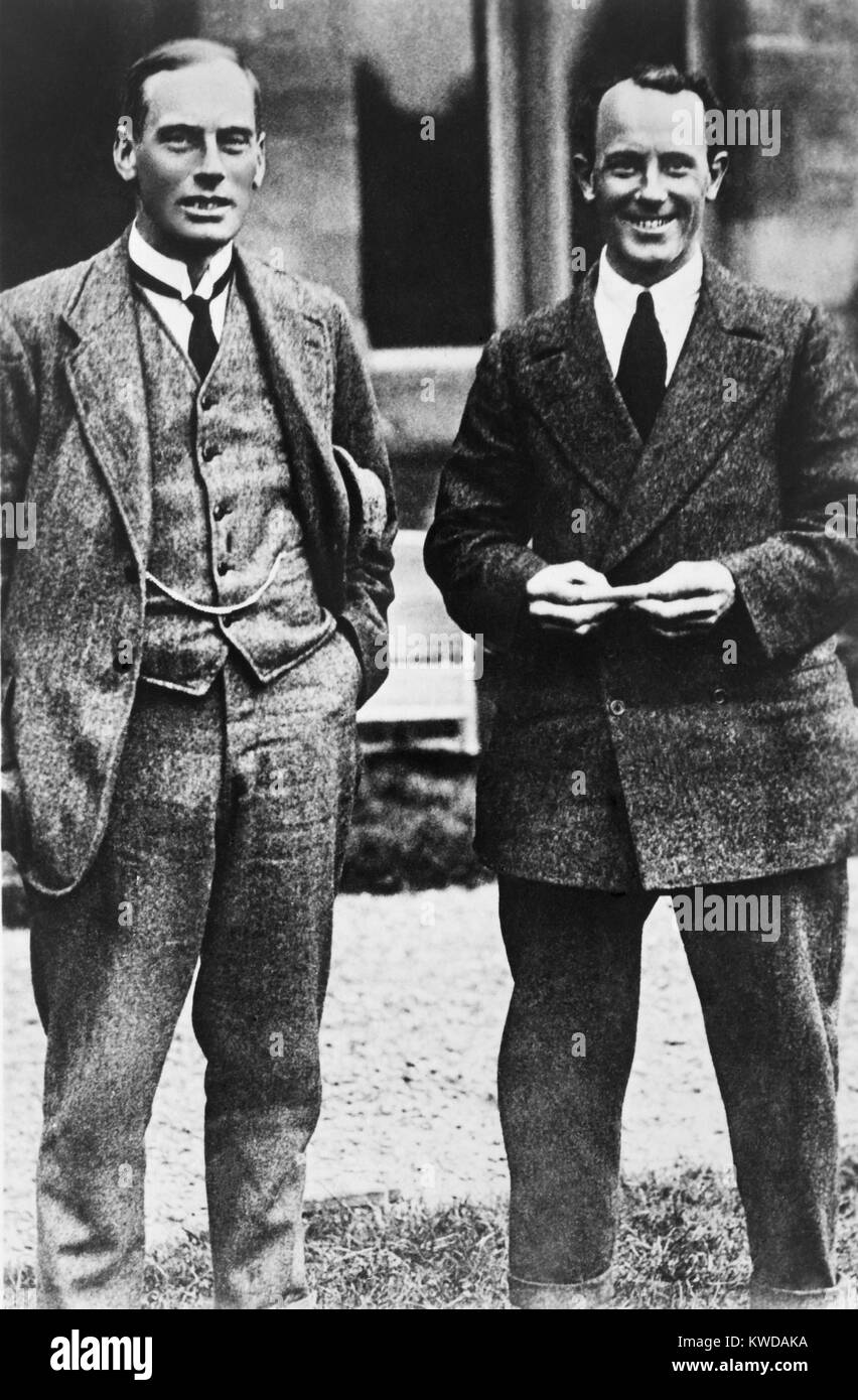 Harry Hawker and Kenneth Grieve, after their failed attempt to cross ...
