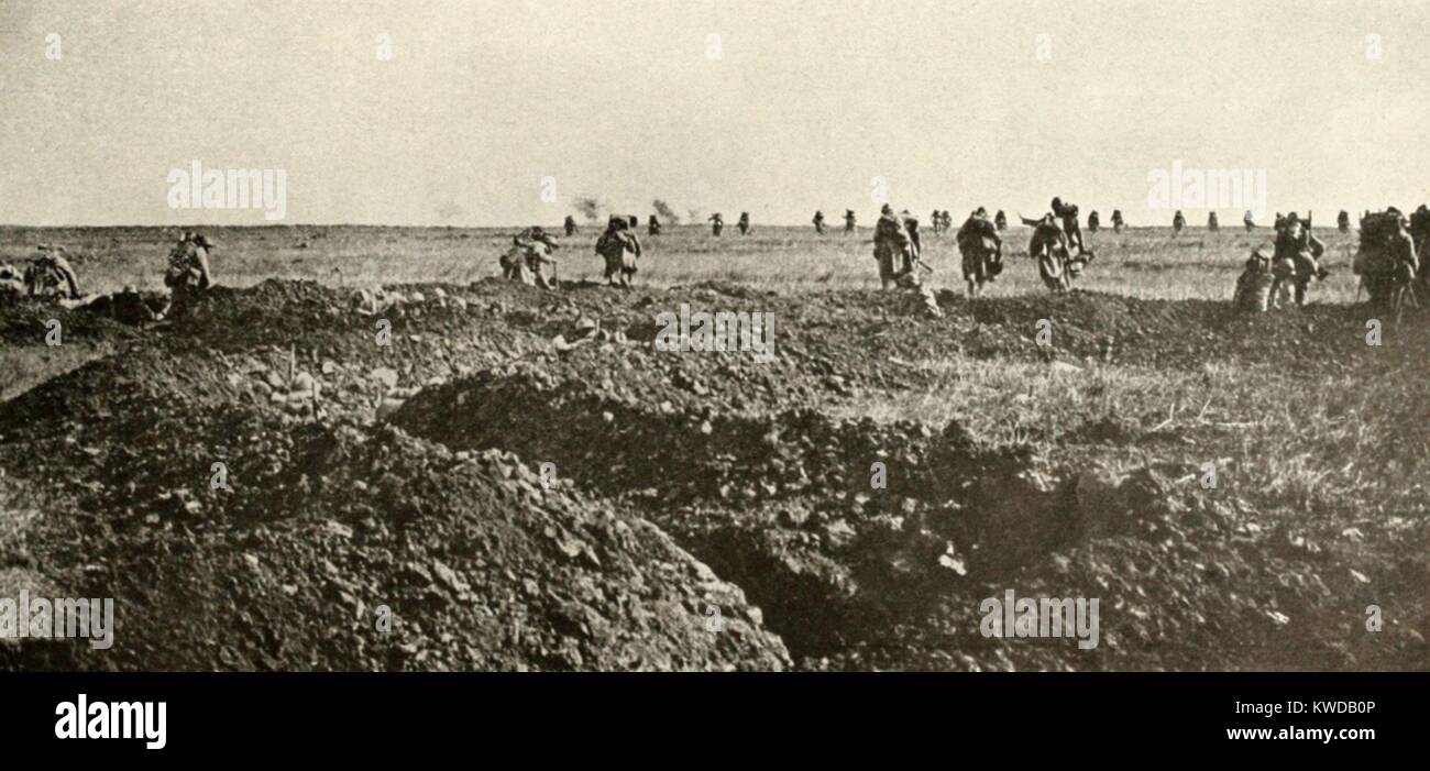 World War 1. French charge in the Chemin des Dames during the ill ...