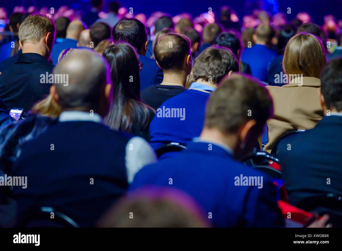 People attend business conference in congress hall Stock Photo - Alamy