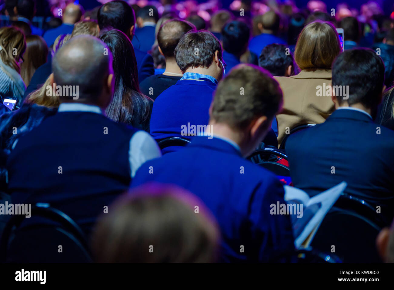 People attend business conference in congress hall Stock Photo - Alamy