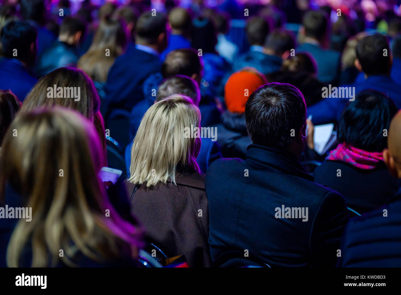 People attend business conference in congress hall Stock Photo - Alamy