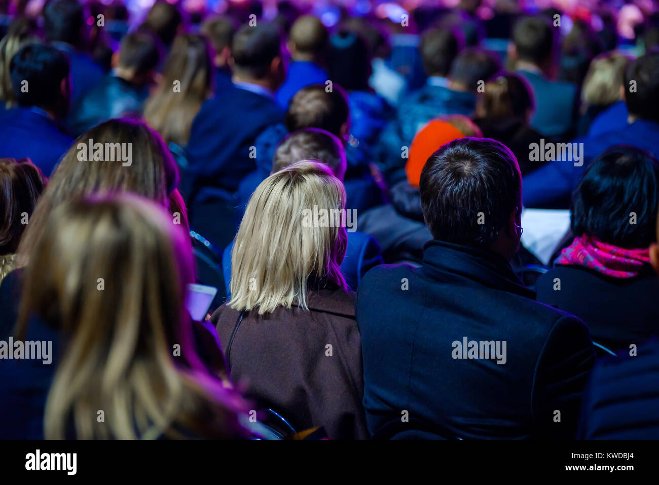 People attend business conference in congress hall Stock Photo - Alamy