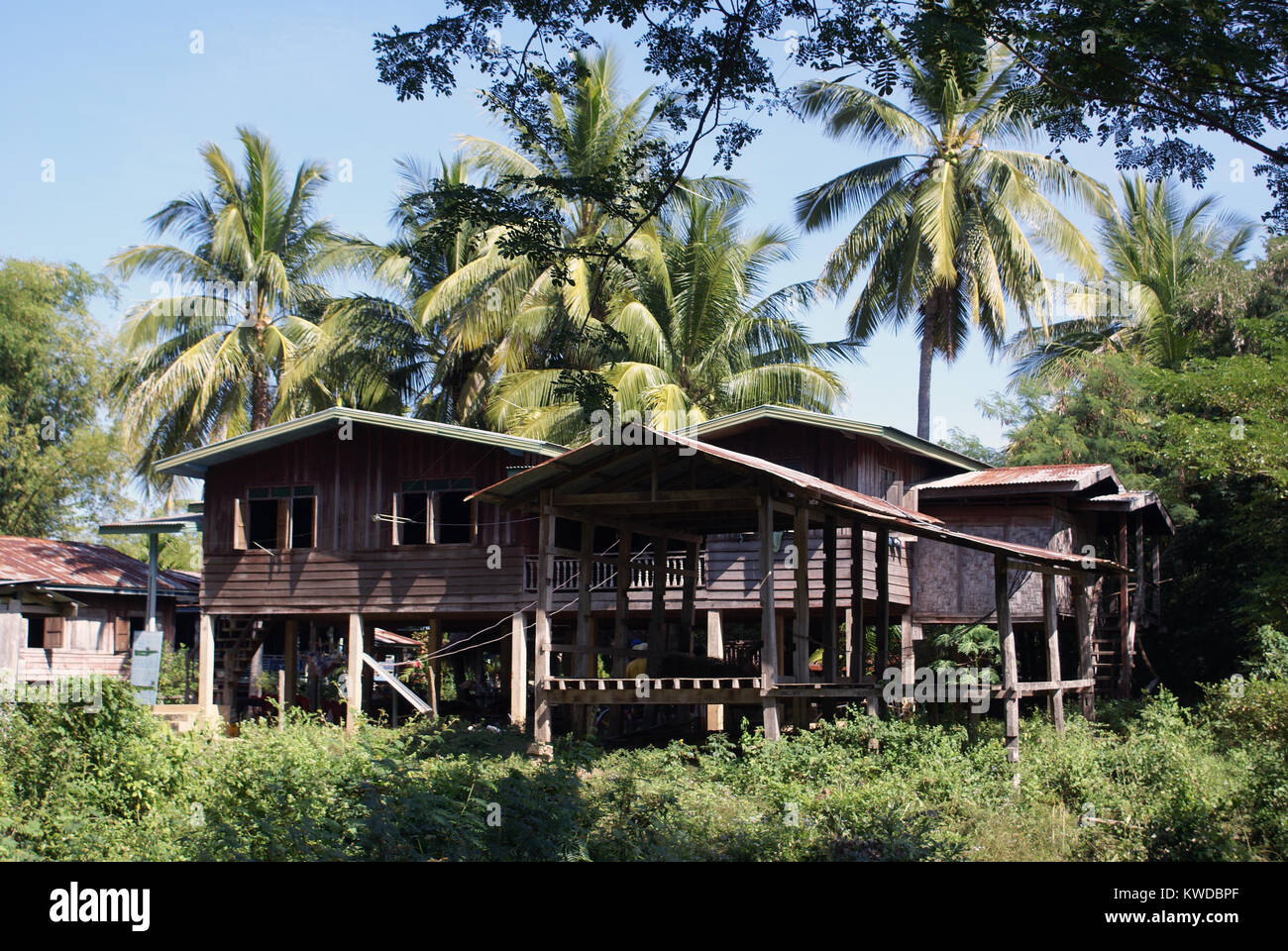 Small houses in South Laos Stock Photo - Alamy