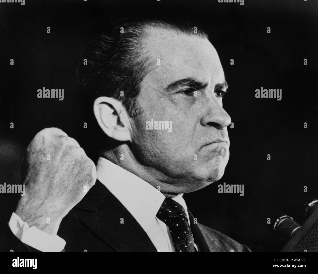 President Richard Nixon making a campaign speech for the re-election of ...